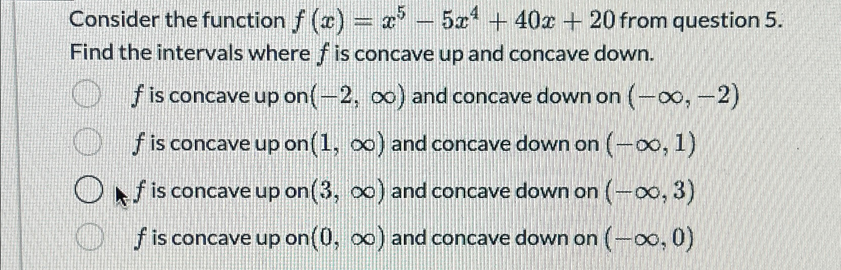 Solved Consider The Function F X X5 5x4 40x 20 ﻿from