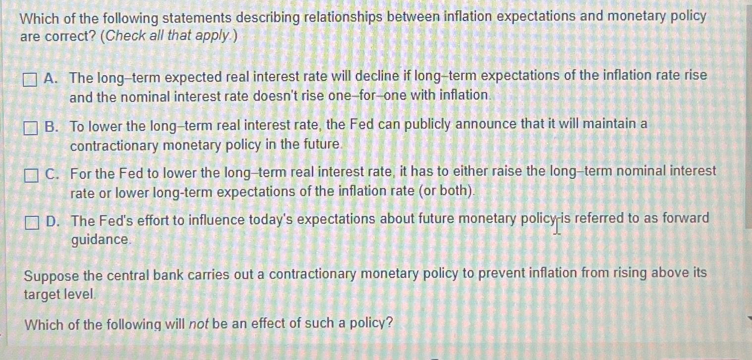 Solved Which of the following statements describing | Chegg.com