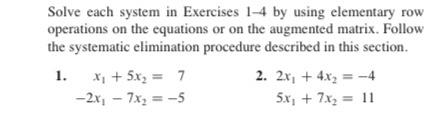 Solved Solve each system in Exercises 1−4 by using | Chegg.com