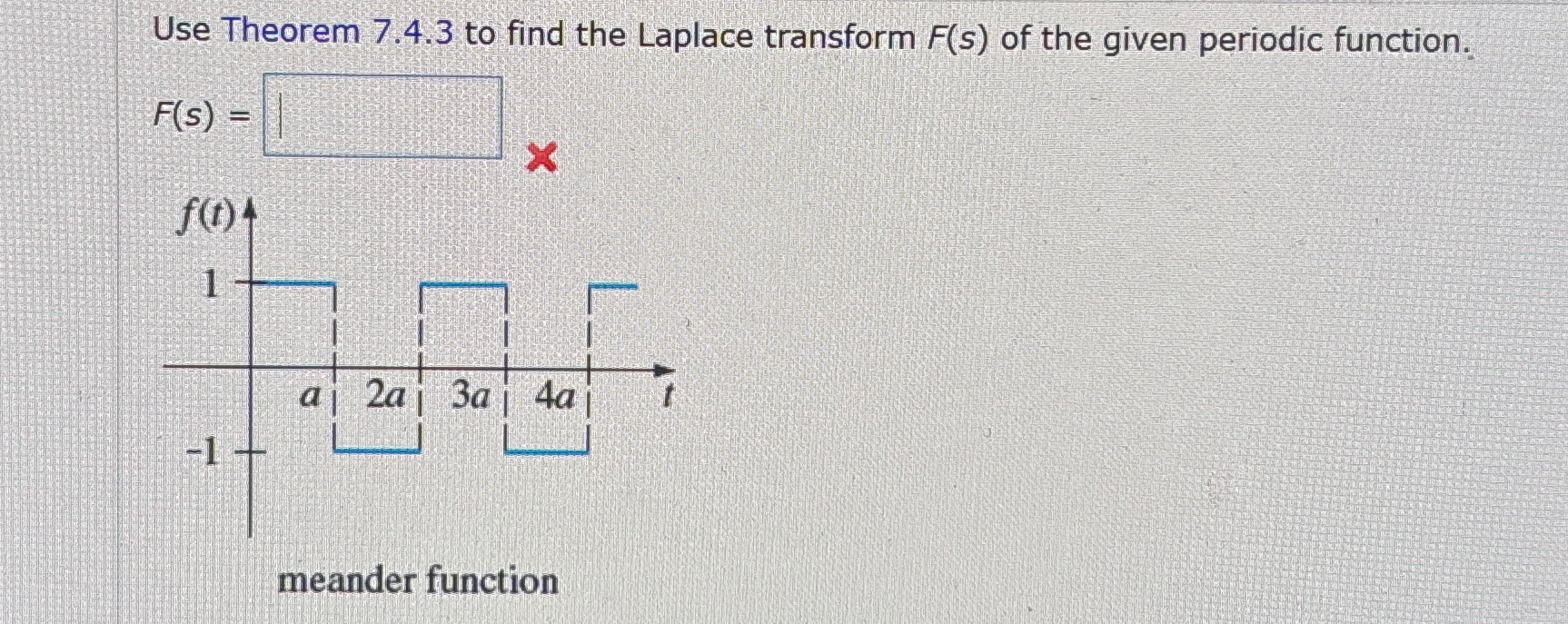 Solved Use Theorem 7.4.3 ﻿to find the Laplace transform F(s) | Chegg.com
