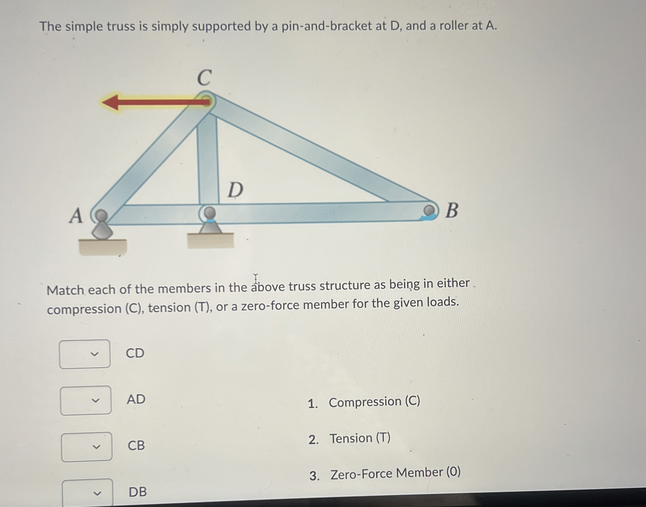 [Solved]: The simple truss is simply supported by a pin-and-