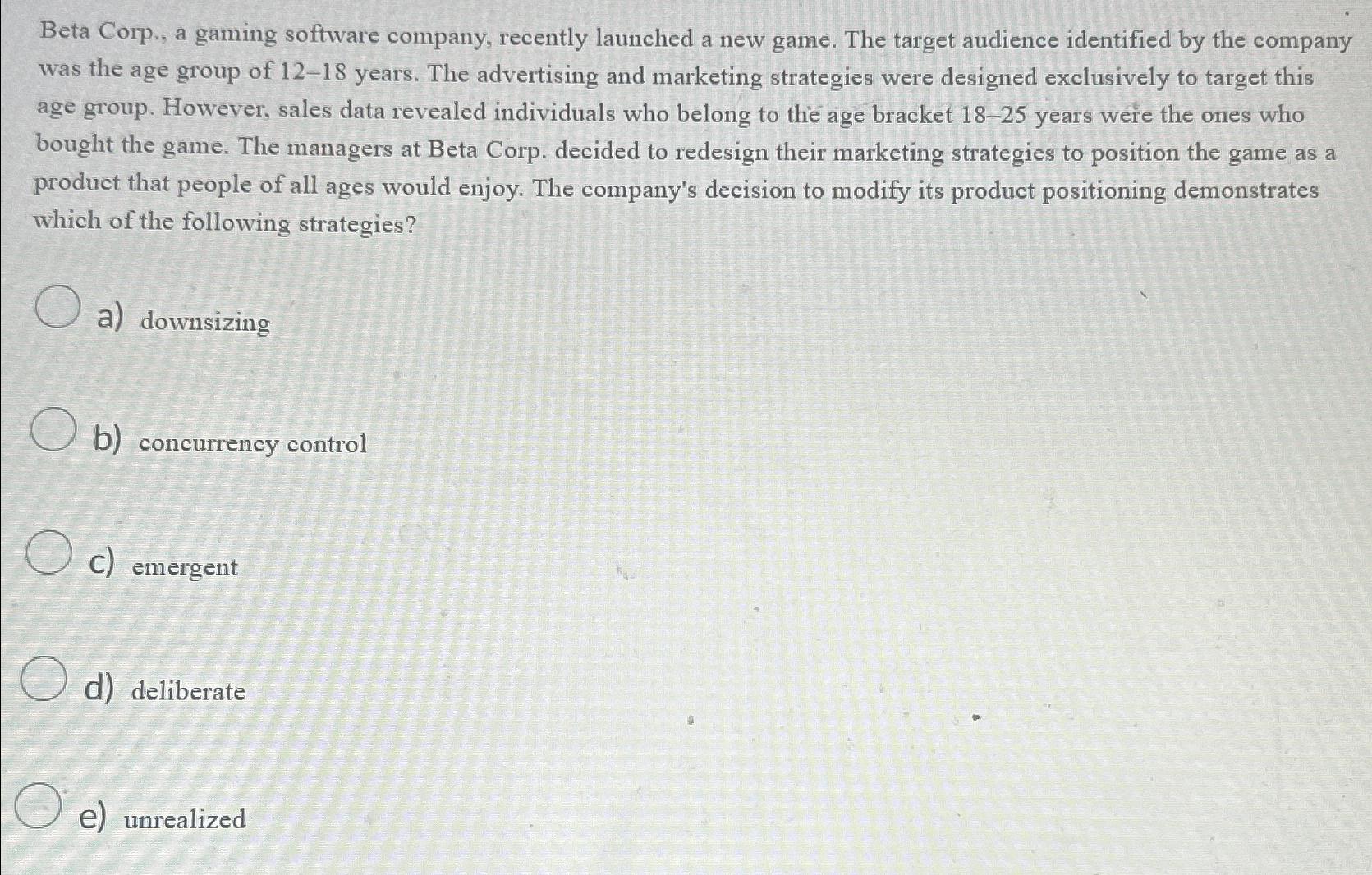 Solved Beta Corp, a gaming software company, recently | Chegg.com