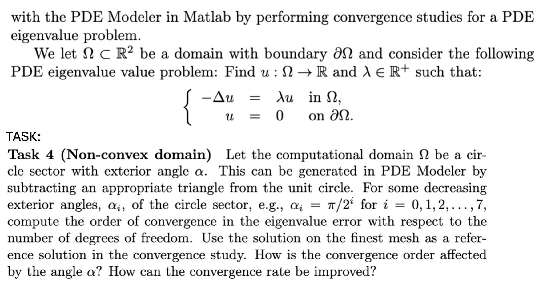 Solved with the PDE Modeler in Matlab by performing | Chegg.com