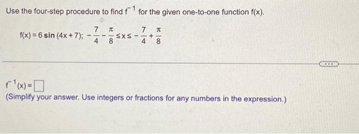 Solved Use the four-step procedure to find f1 for the given | Chegg.com