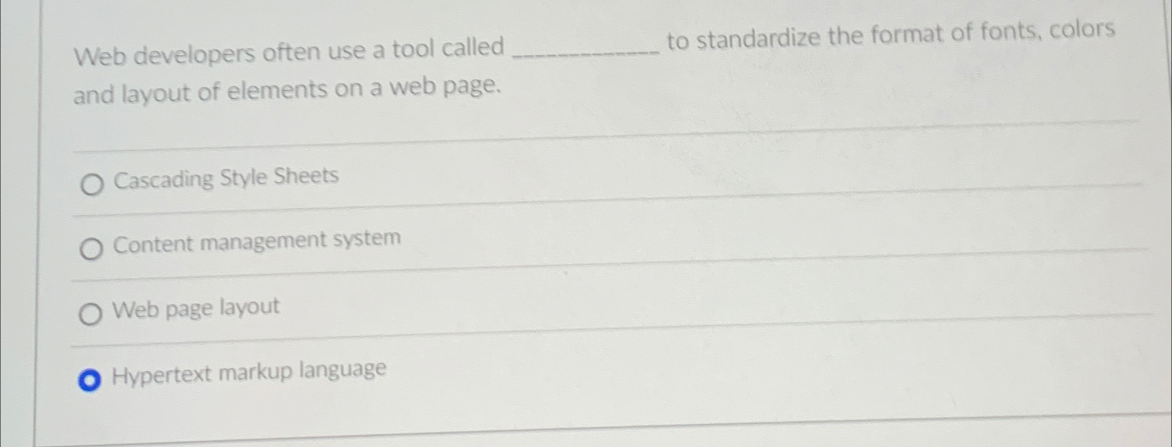 Solved Web developers often use a tool called to standardize | Chegg.com