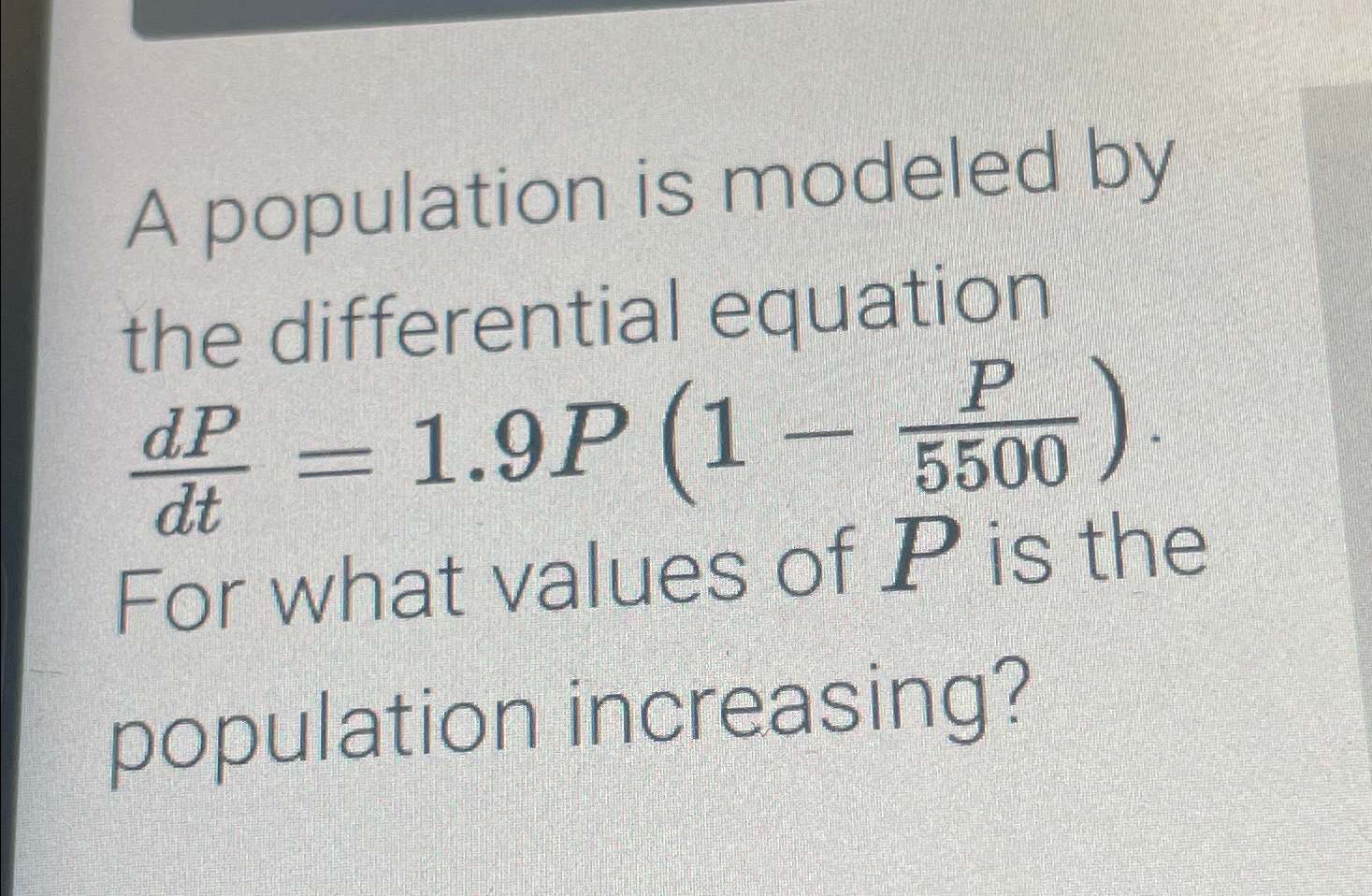 Solved A population is modeled by the differential equation | Chegg.com