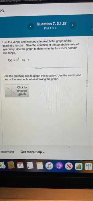 Solved Use the vertex and intercepts to sketch the graph of | Chegg.com