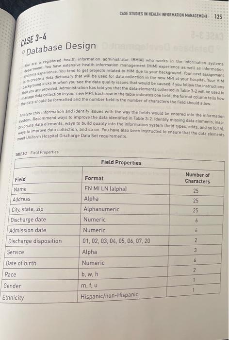 Solved TABLE 3-2 Field Properties Field Name Address CASE | Chegg.com