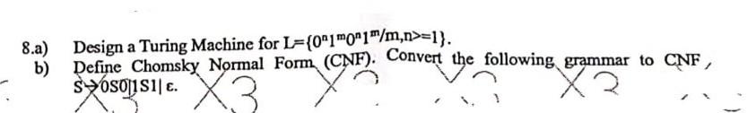 Solved b) Define Chomsky Normal Form (CNF). Convert the | Chegg.com