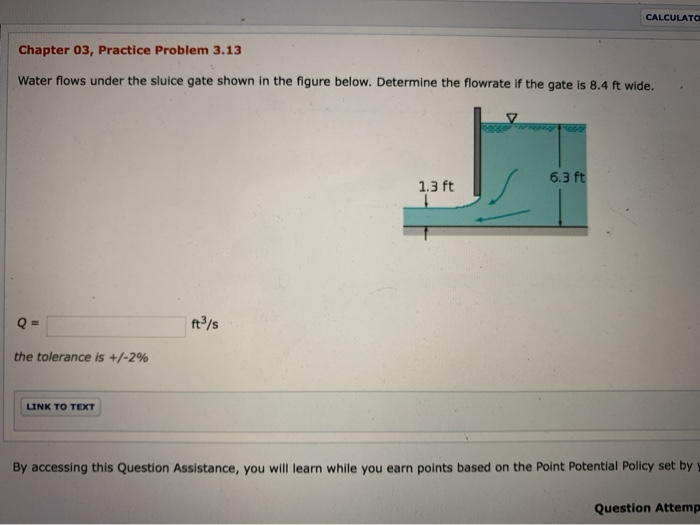 Solved CALCULATO Chapter 03, Practice Problem 3.13 Water | Chegg.com