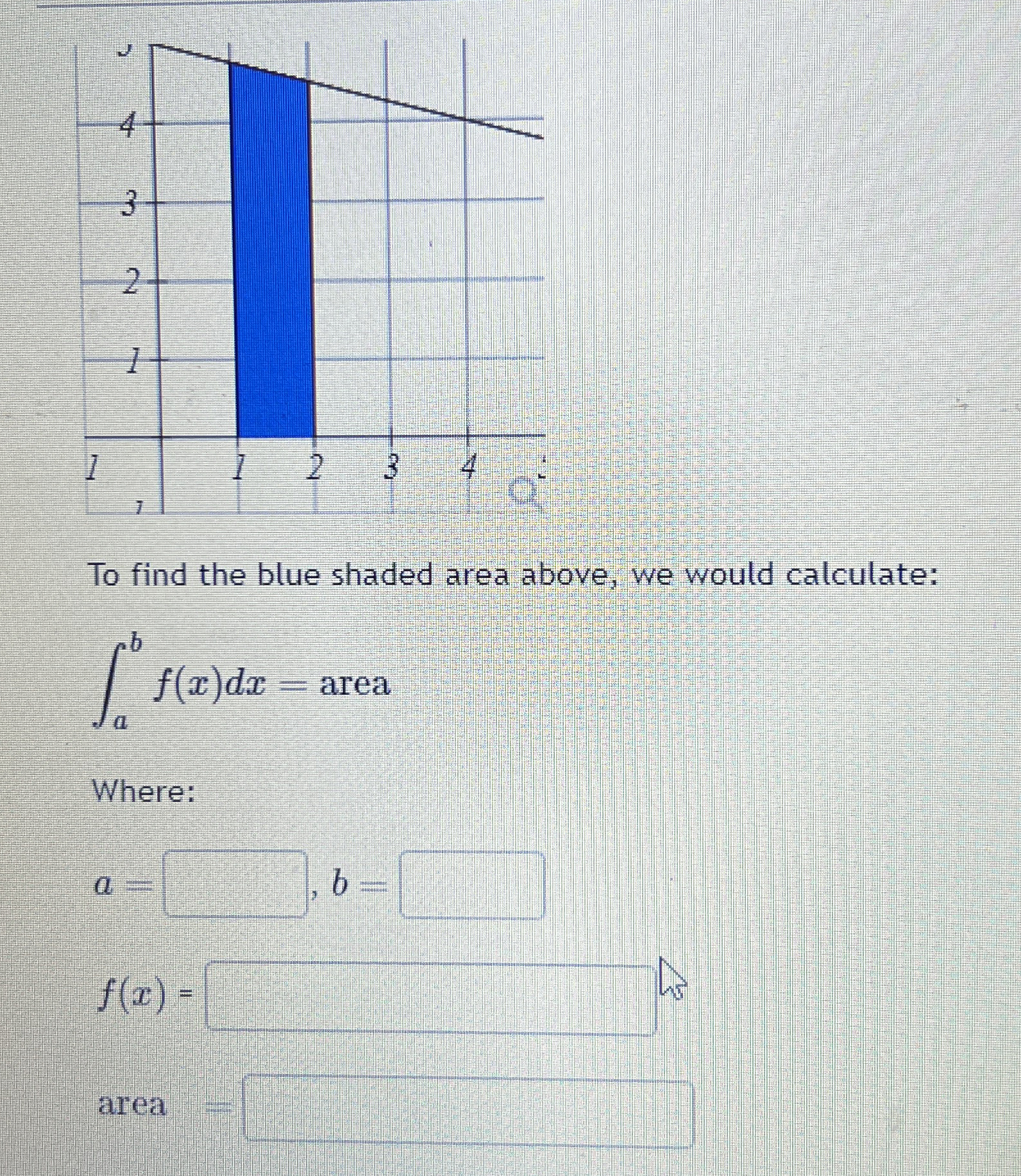 Solved To find the blue shaded area above, we would | Chegg.com