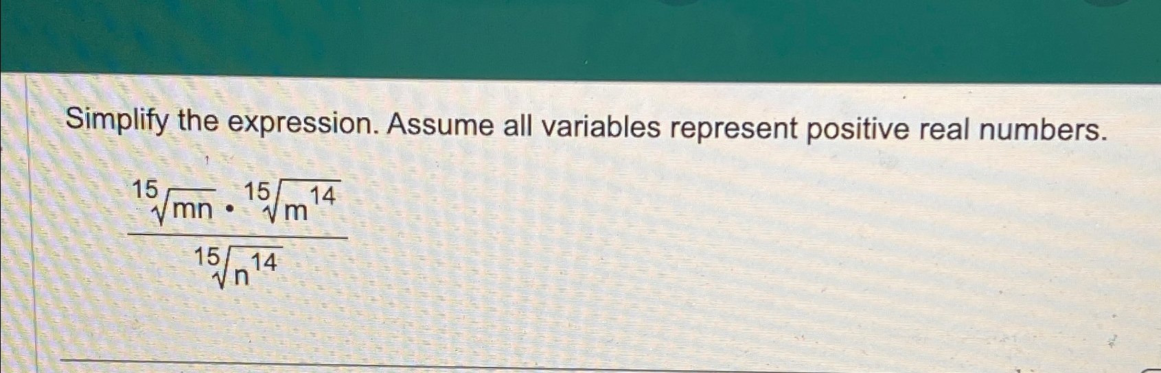 Solved Simplify the expression. Assume all variables | Chegg.com