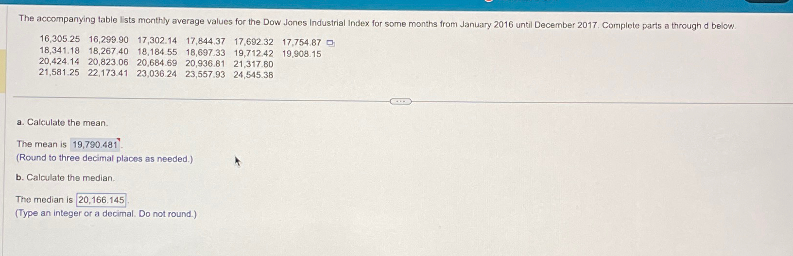 Solved The accompanying table lists monthly average values | Chegg.com