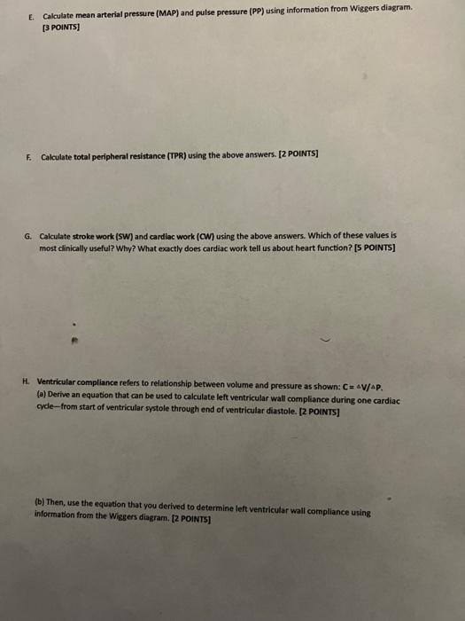Solved E. Calculate mean arterial pressure (MAP) and pulse | Chegg.com