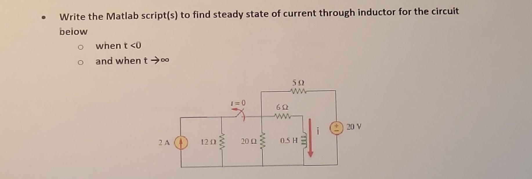 Solved - Write the Matlab script(s) to find steady state of | Chegg.com