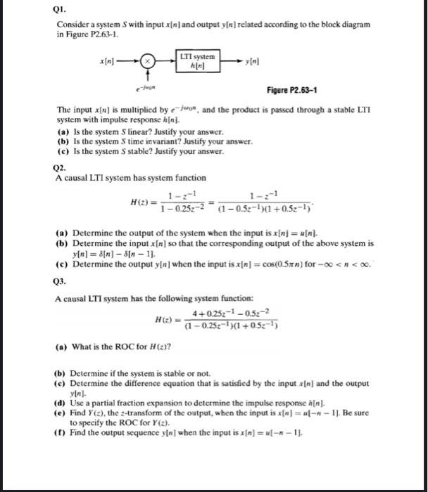 Solved Consider a system S with input x[n] and outpet y[n] | Chegg.com