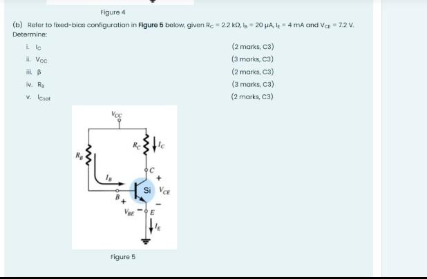 Solved Figure 4 (b) Refer to fixed-bias configuration in | Chegg.com