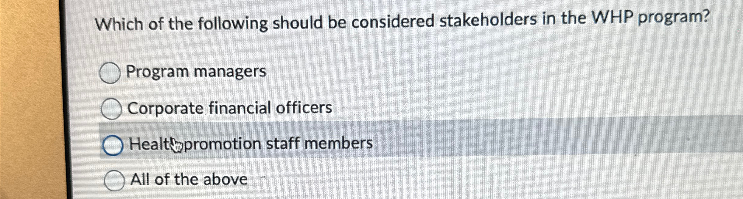 Solved Which of the following should be considered | Chegg.com