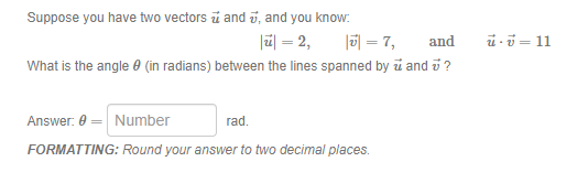 Solved Suppose you have two vectors vec(u) ﻿and vec(v), ﻿and | Chegg.com