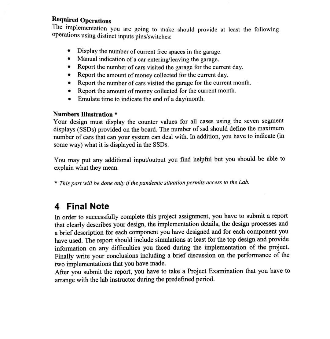 Solved Lab Project Parking Garage Automation System | Chegg.com