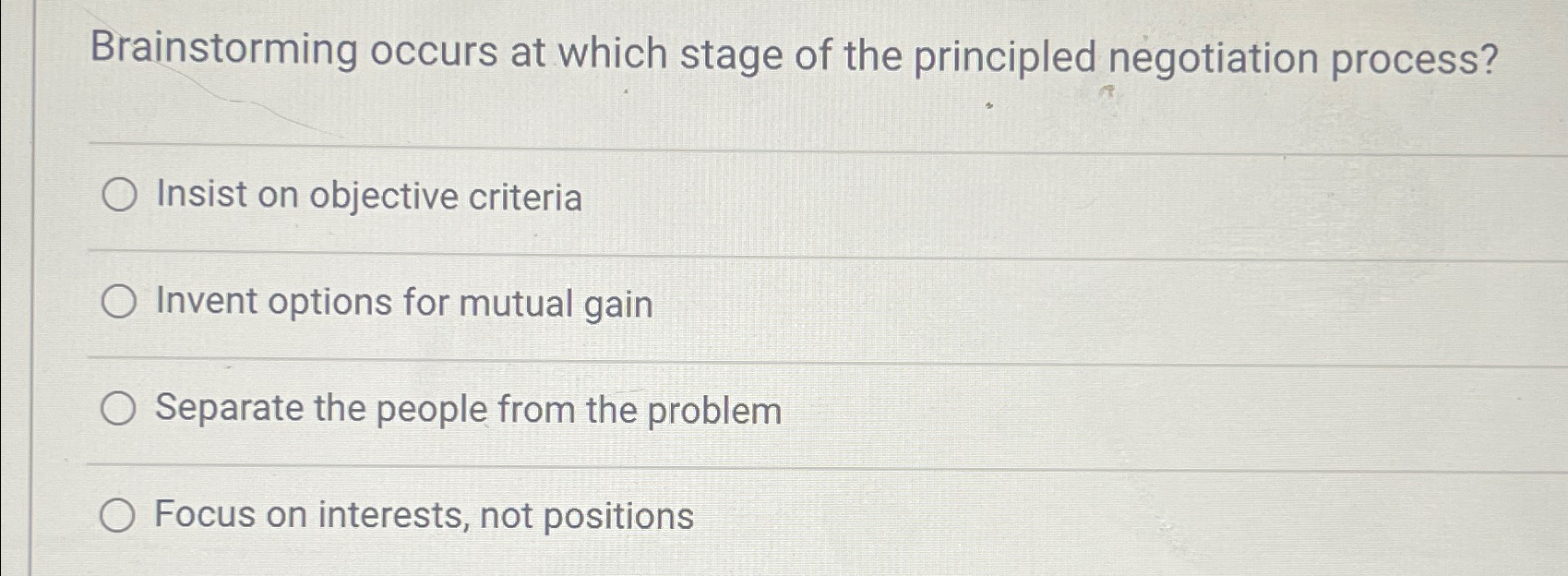 Solved Brainstorming occurs at which stage of the principled | Chegg.com