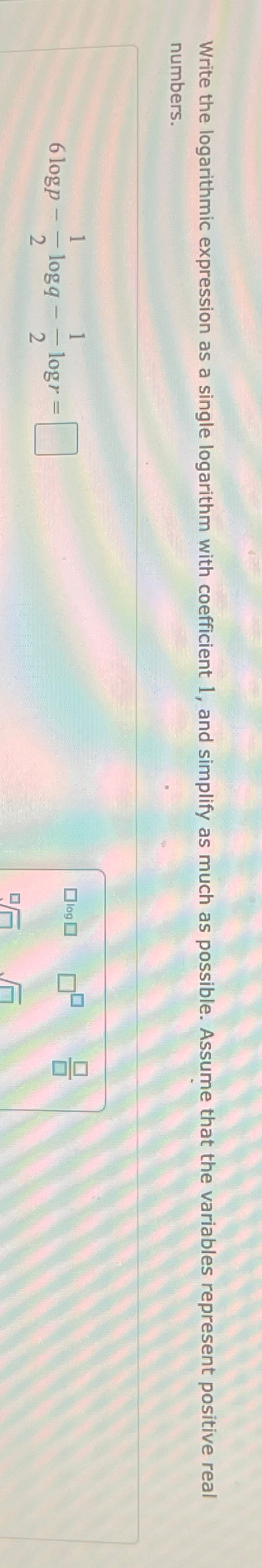 Solved Write the logarithmic expression as a single | Chegg.com