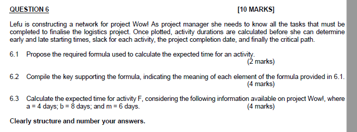Solved QUESTION 6?[10 ﻿MARKS]Lefu is constructing a network | Chegg.com
