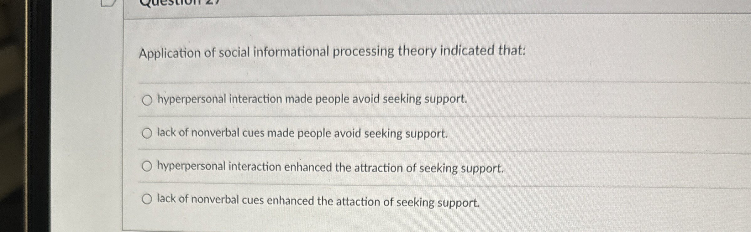 Solved Application of social informational processing theory | Chegg.com
