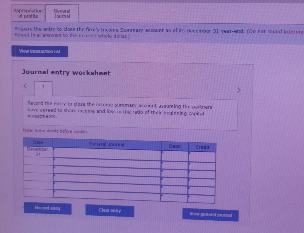 Solved Prepare the entry to close the firm's income Summary | Chegg.com