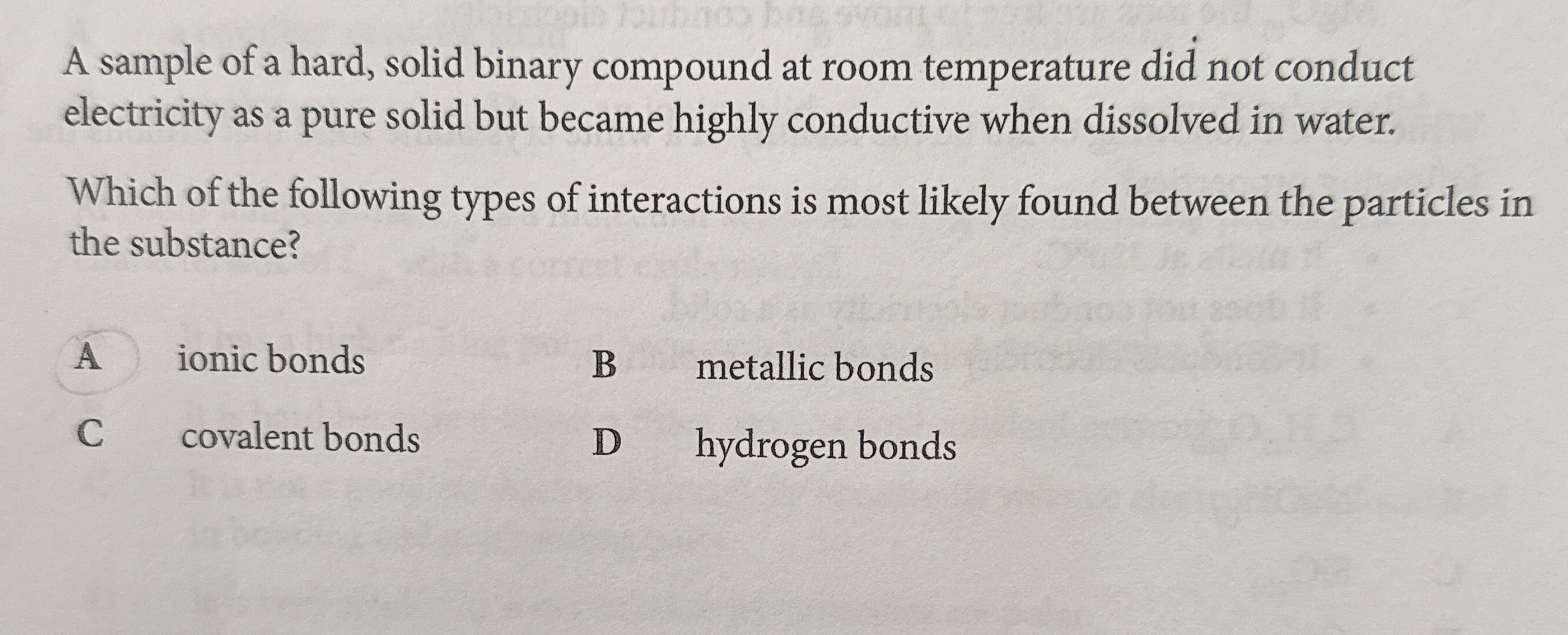 Solved A sample of a hard, solid binary compound at room | Chegg.com