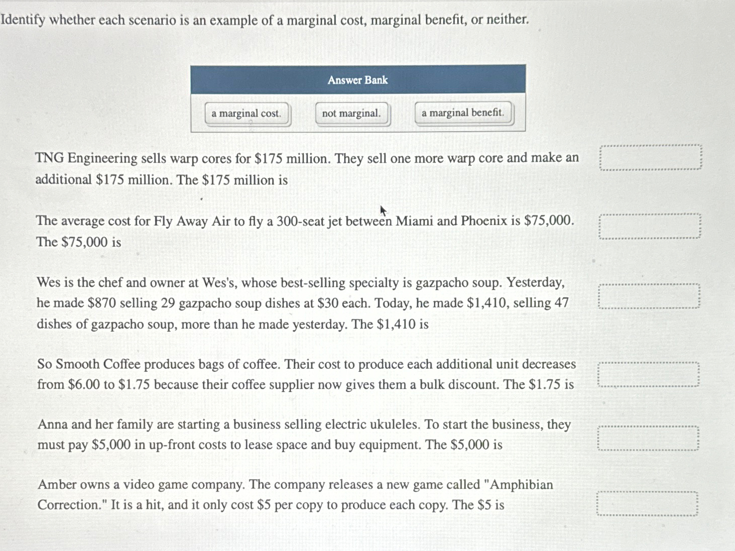 Solved Identify whether each scenario is an example of a | Chegg.com