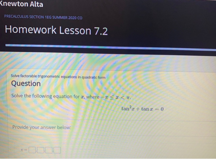 Solved Knewton Alta PRECALCULUS SECTION 1EG SUMMER 2020 CO | Chegg.com
