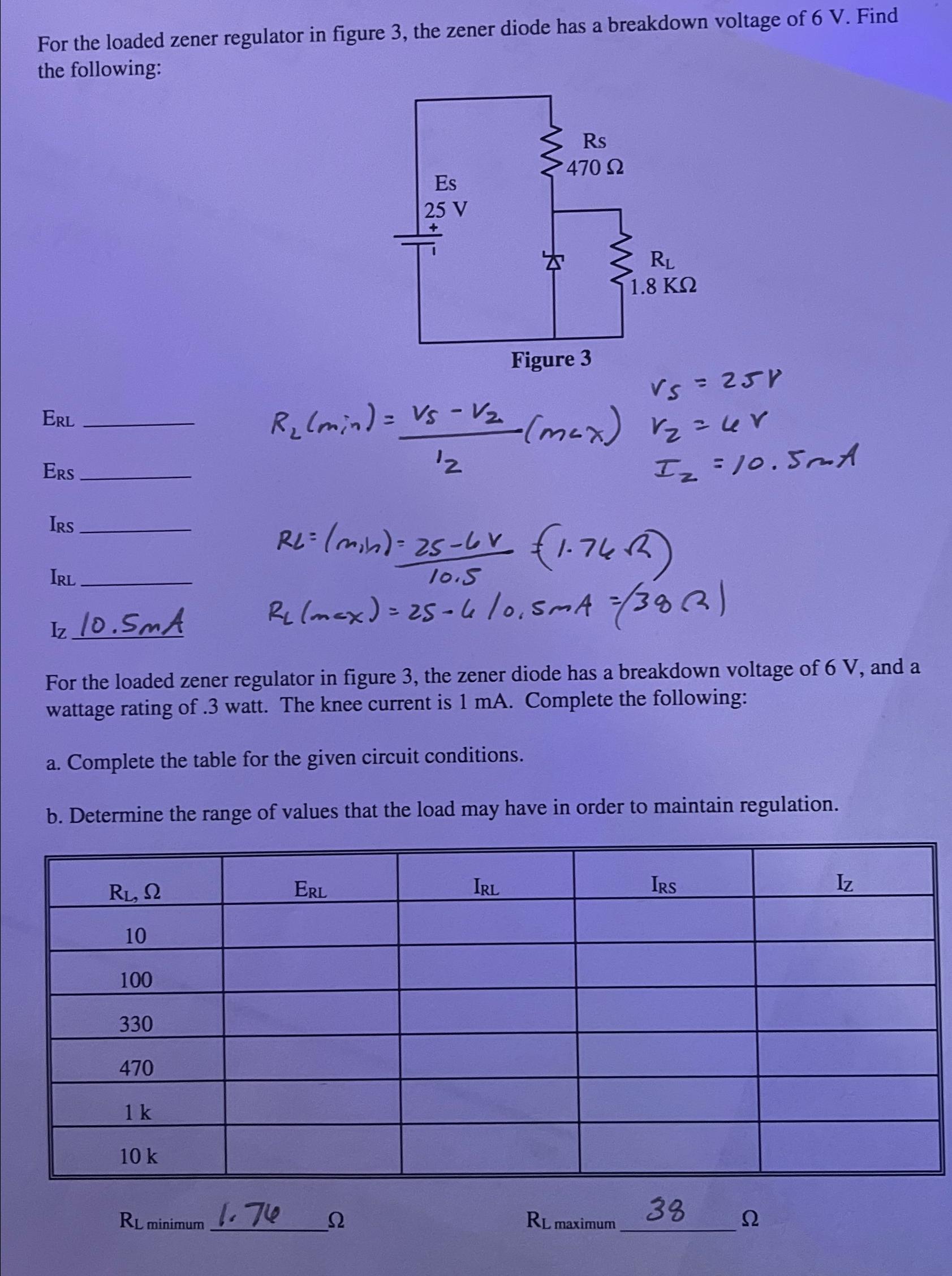 Solved Complete the table given circuit conditions | Chegg.com