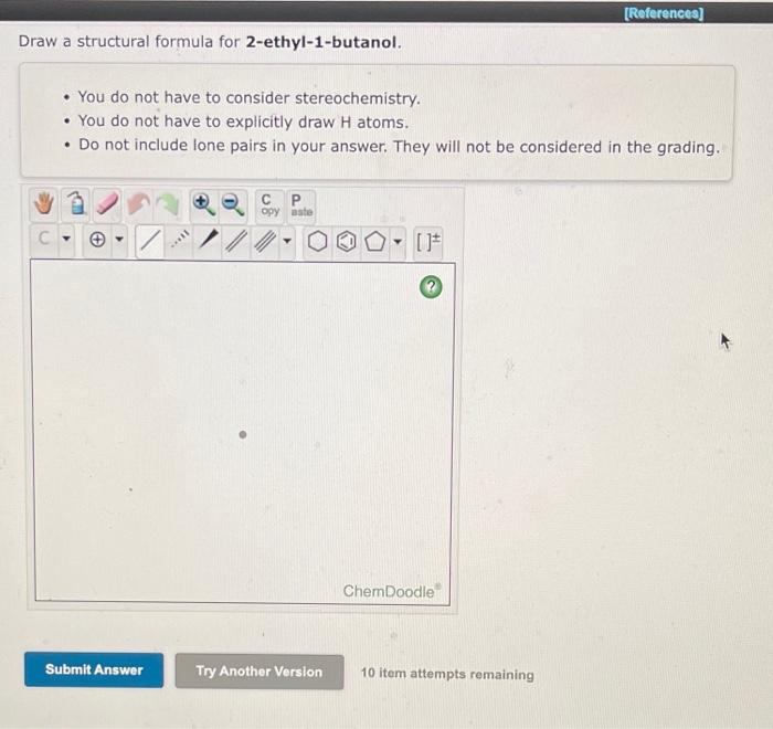 Solved (References) Draw a structural formula for | Chegg.com