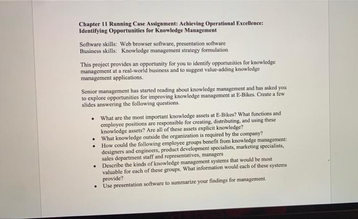 Solved Chapter 11 Running Case Assignment: Achieving | Chegg.com