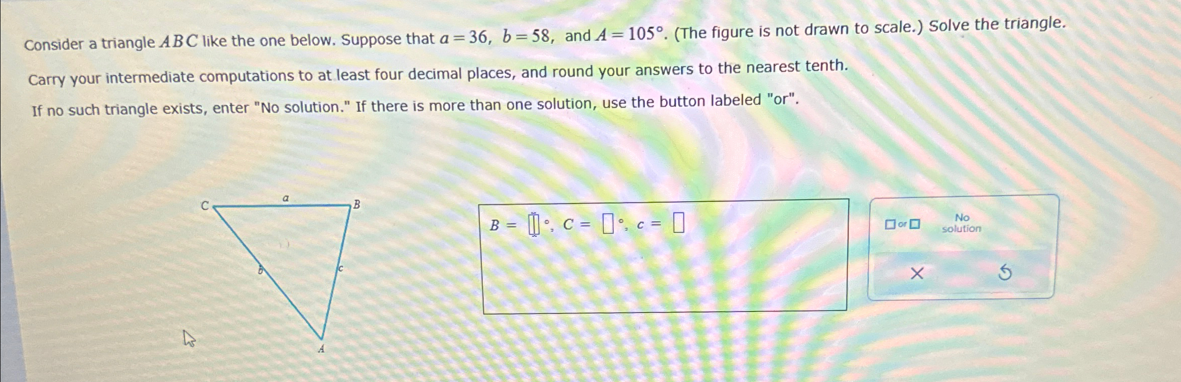 Solved Consider a triangle ABC like the one below. Suppose | Chegg.com