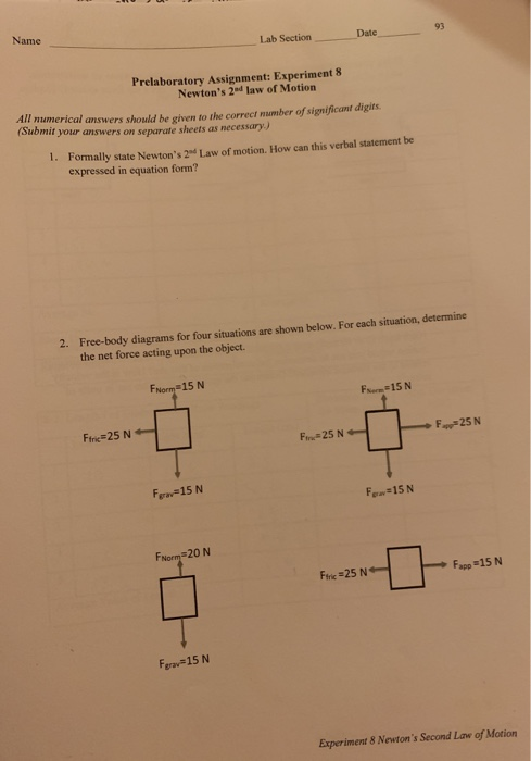 Solved Date Name Lab Section Prelaboratory Assignment: | Chegg.com