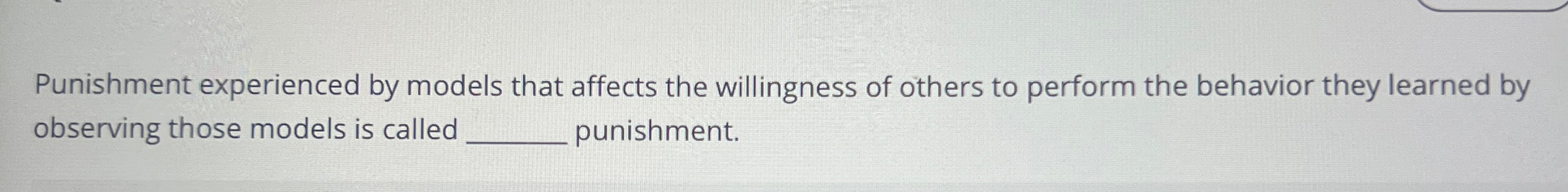 Solved Punishment experienced by models that affects the | Chegg.com