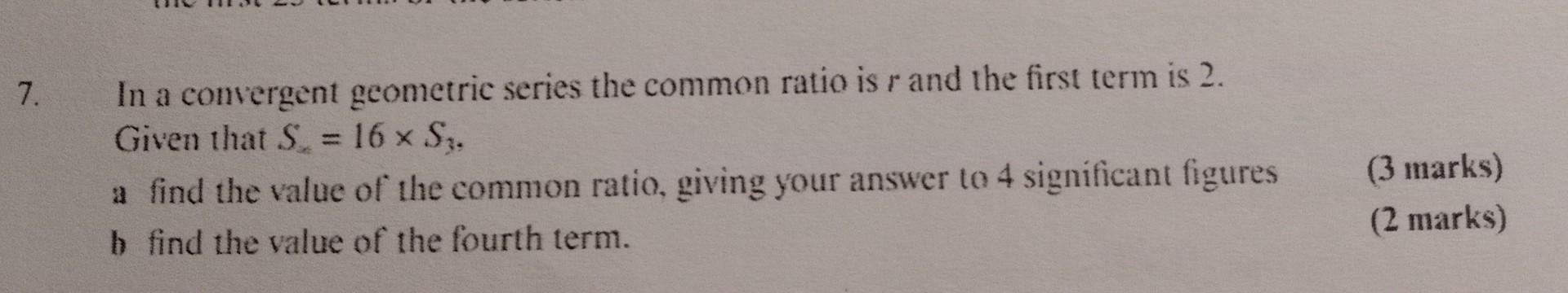 Solved In a convergent geometric series the common ratio is | Chegg.com
