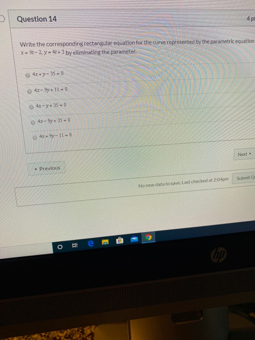 Solved Question 14 Write the corresponding rectangular | Chegg.com