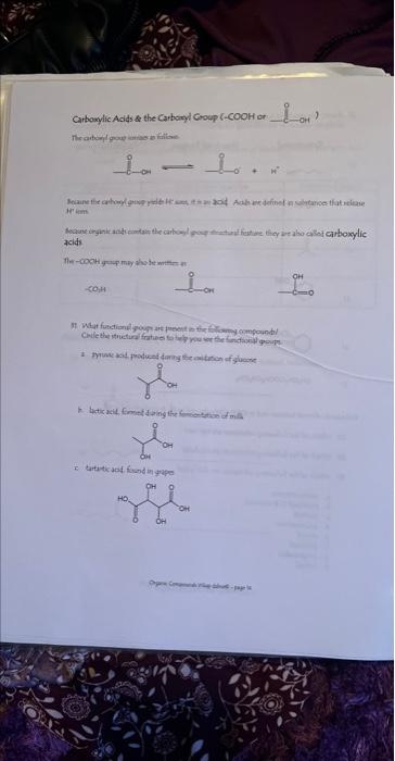 Solved Carboxylic Acids \& the Carbartyl Croup (-COOH cr | Chegg.com