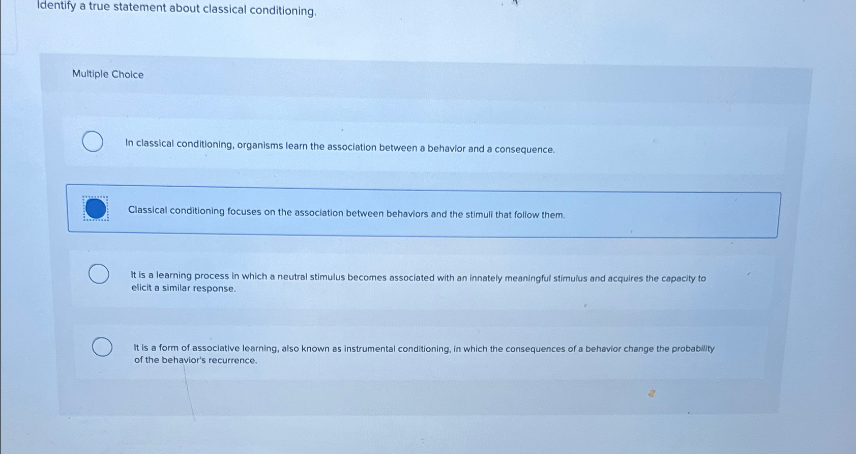 Solved Identify a true statement about classical | Chegg.com