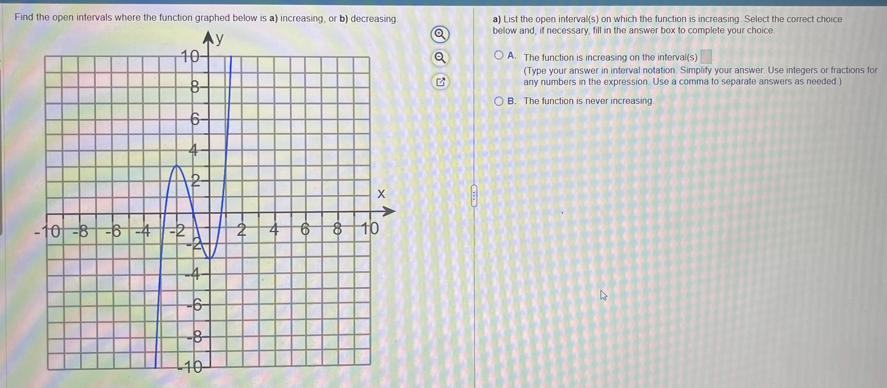 Solved a) List the open interval(s) on which the function | Chegg.com Solved a) List the open interval(s) on which the function | Chegg.com