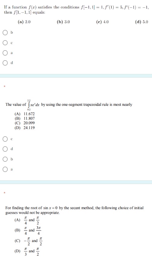 Solved According to numerical analysis, choose the correct | Chegg.com