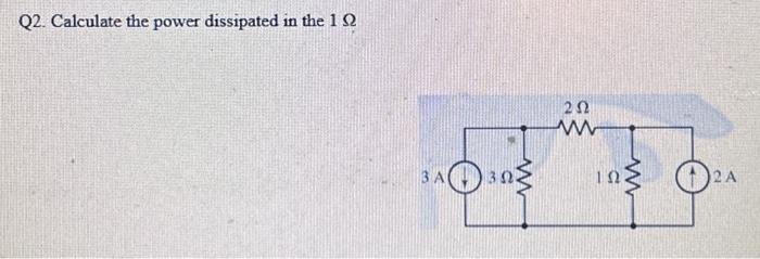 Solved Q2. Calculate the power dissipated in the 1Ω | Chegg.com
