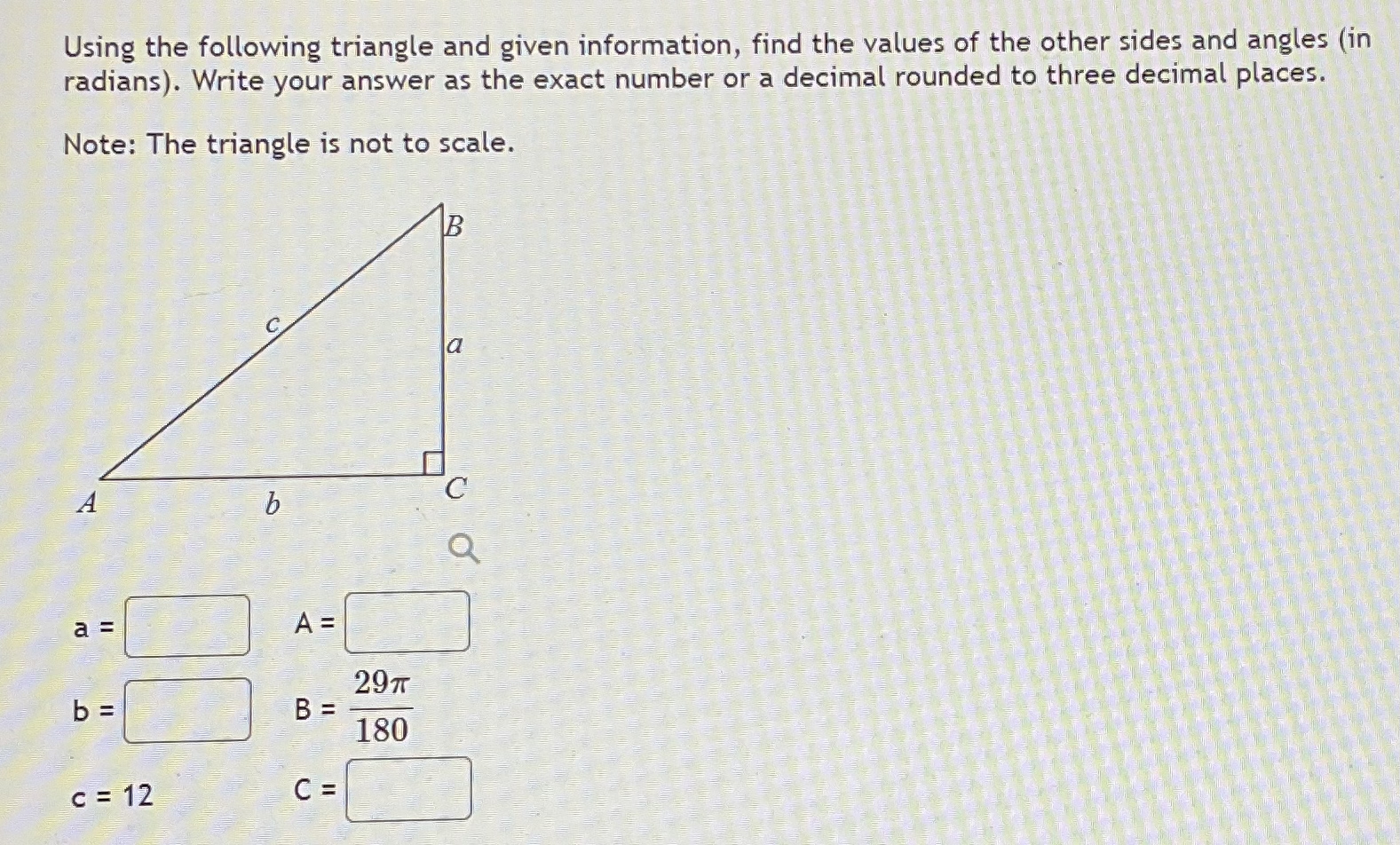 Solved Using the following triangle and given information, | Chegg.com