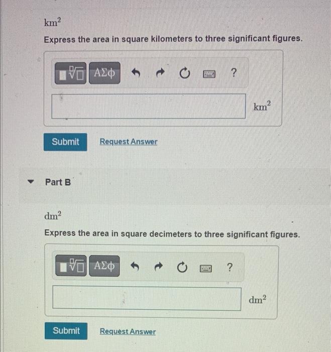 km² Express the area in square kilometers to three | Chegg.com