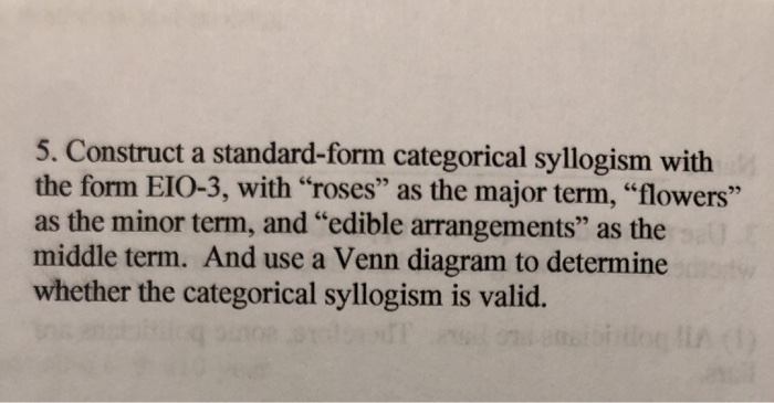 5. Construct a standard-form categorical syllogism | Chegg.com
