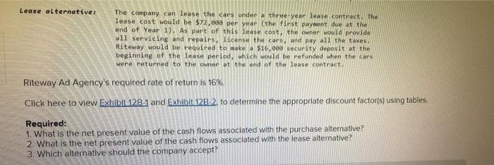 Solved Problem 12-16 Net Present Value Analysis (LO12-2] | Chegg.com