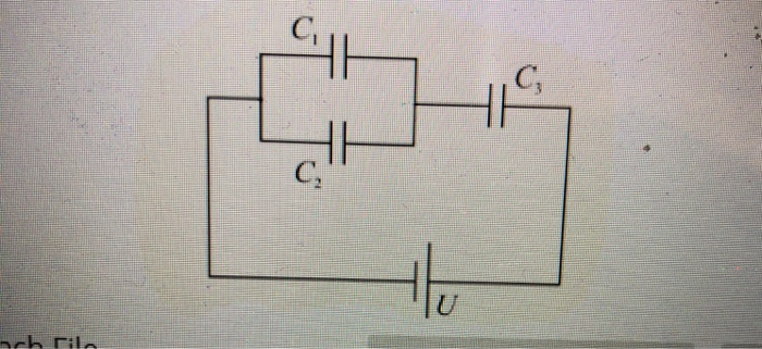 Solved Three capacitor are connected as follows with the | Chegg.com